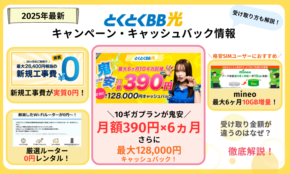 2025年2月 GMOとくとくBB光のキャンペーン情報とキャッシュバックの受け取り方を解説 – インターネット – LiPro[ライプロ]| あなたの「暮らし」の提案をする情報メディア